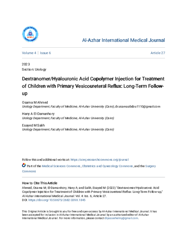 (PDF) Dextranomer/Hyalouronic Acid Copolymer Injection for Treatment of ...