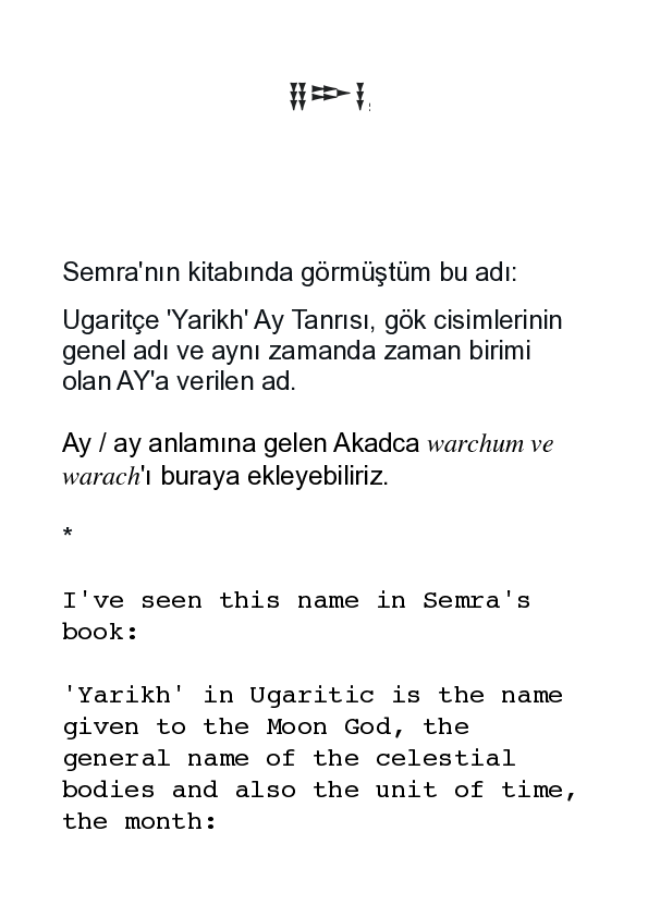 (PDF) Ugarith Moon God Yarikh versus Turkic YARIK (light) and Akkadian ...