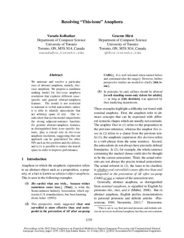 (PDF) Resolving this-issue anaphora (PDF) Resolving this-issue anaphora