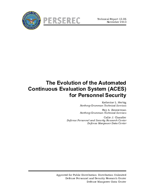 (PDF) The Evolution of the Automated Continuous Evaluation System (ACES ...