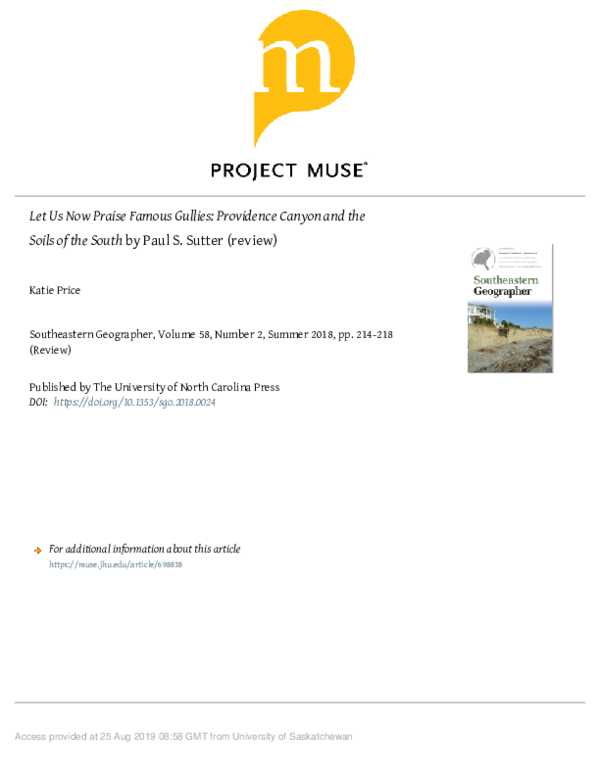 (PDF) Let Us Now Praise Famous Gullies: Providence Canyon and the Soils ...