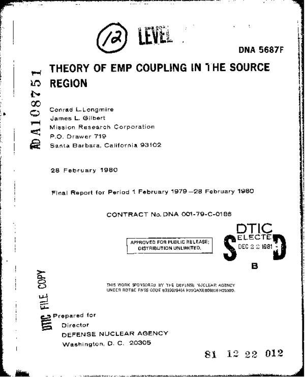 (PDF) Theory of EMP coupling in the source region