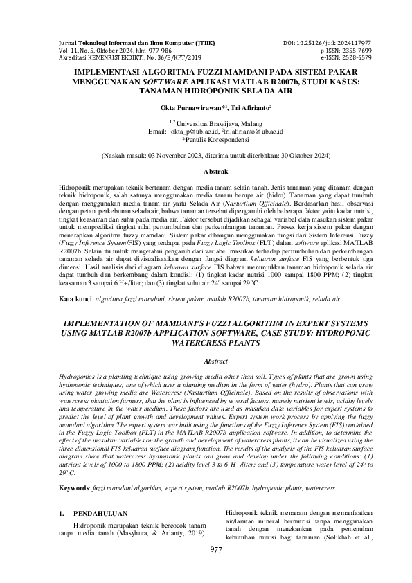 (PDF) Implementasi Algoritma Fuzzi Mamdani pada Sistem Pakar ...