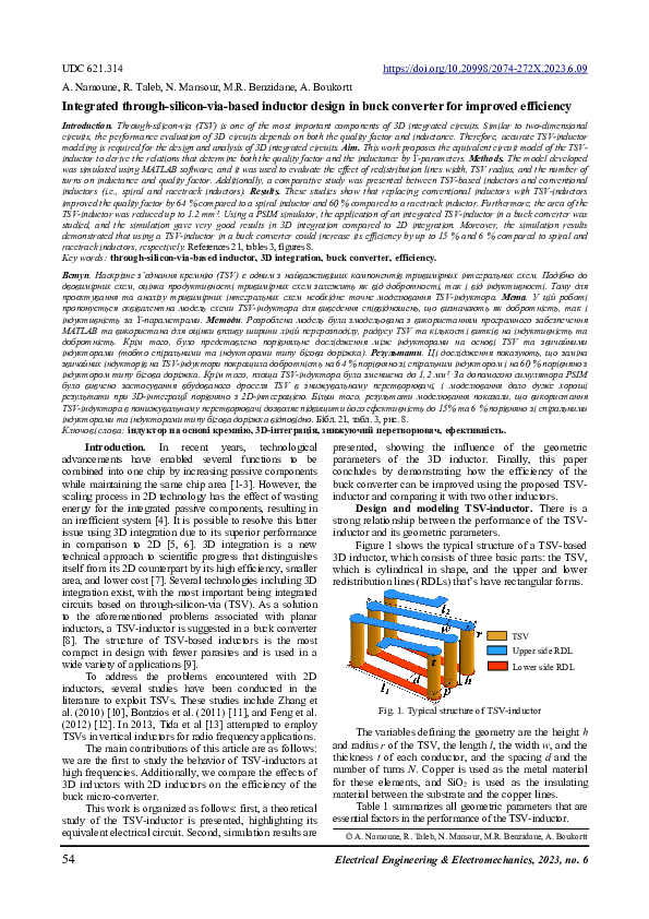 (PDF) Integrated through-silicon-via-based inductor design in buck converter for improved efficiency