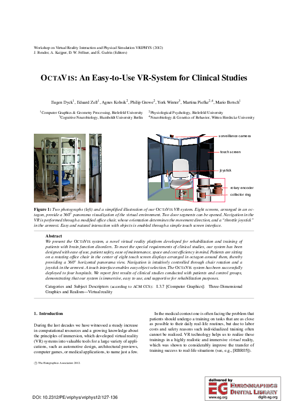 (PDF) OCTAVIS: An Easy-to-Use VR-System for Clinical Studies
