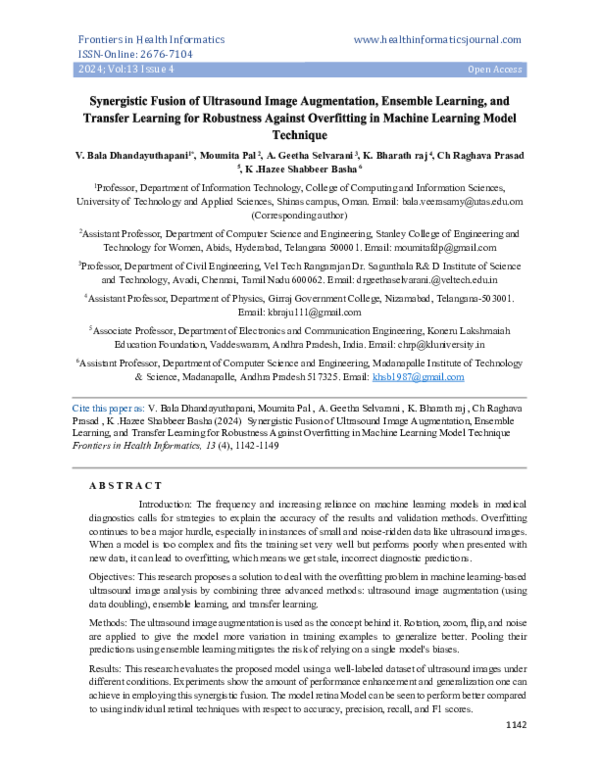(PDF) Synergistic Fusion of Ultrasound Image Augmentation, Ensemble Learning, and Transfer ...