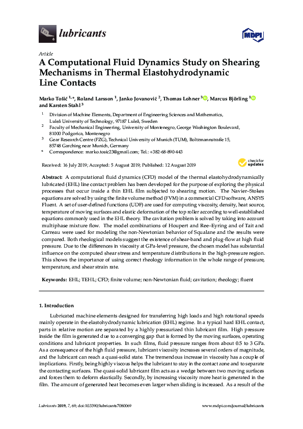 (PDF) A Computational Fluid Dynamics Study on Shearing Mechanisms in ...