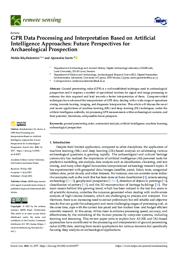 (PDF) GPR Data Processing and Interpretation Based on Artificial ...