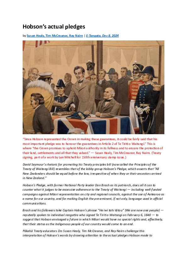 (PDF) Hobson's actual pledges Co-authors Susan Healy, Tim McCreanor ...