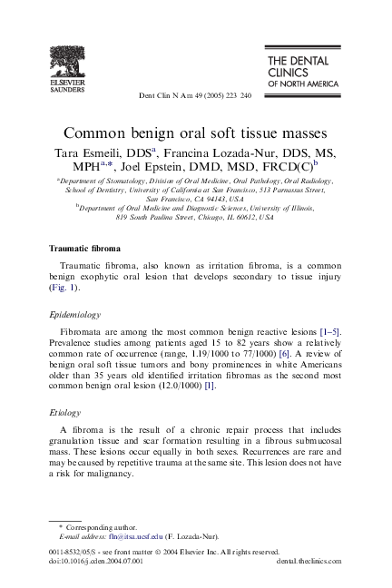 (PDF) Common benign oral soft tissue masses