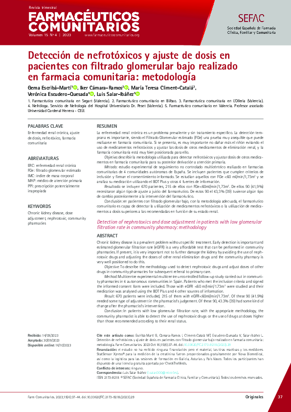(PDF) Detección de nefrotóxicos y ajuste de dosis en pacientes con ...