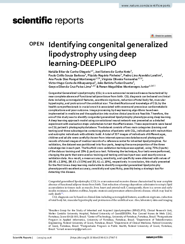 (PDF) Identifying congenital generalized lipodystrophy using deep ...