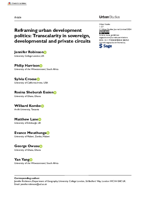 (PDF) Reframing urban development politics: Transcalarity in sovereign ...