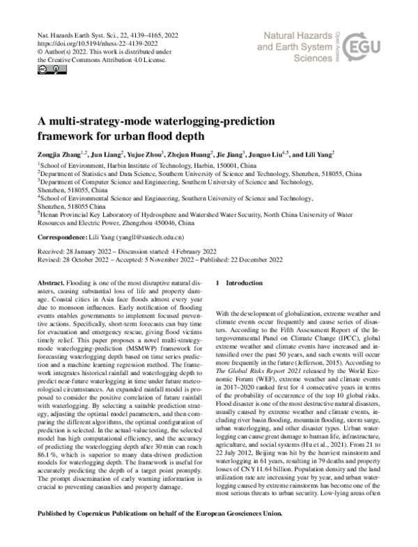 Pdf A Multi Strategy Mode Waterlogging Prediction Framework For Urban Flood Depth