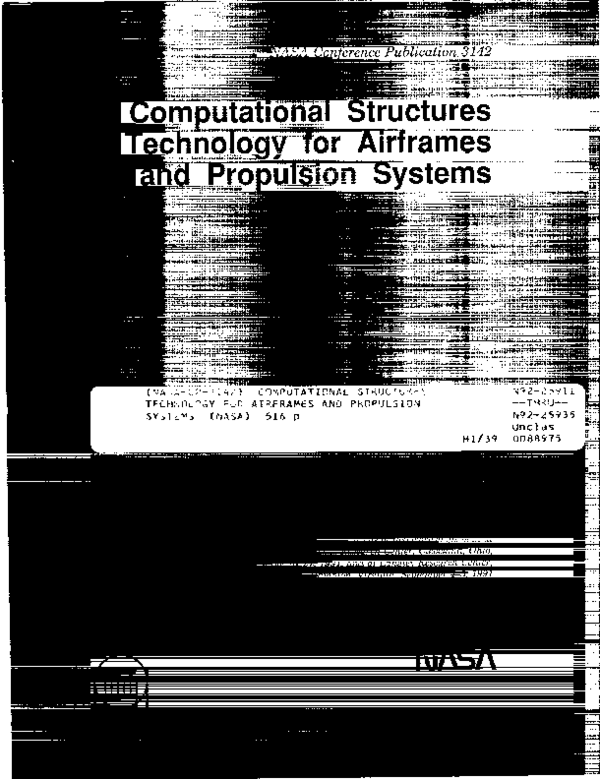 (PDF) Computational Structures Technology for Airframes and Propulsion Systems