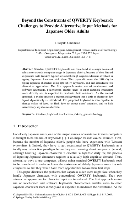(PDF) Beyond the Constraints of QWERTY Keyboard: Challenges to Provide ...