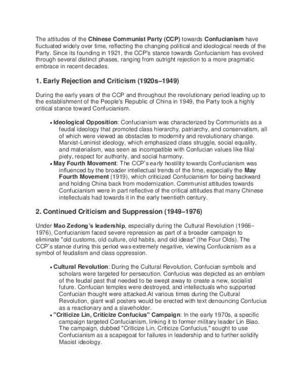 (PDF) The Chinese Communist Party on Confucianism