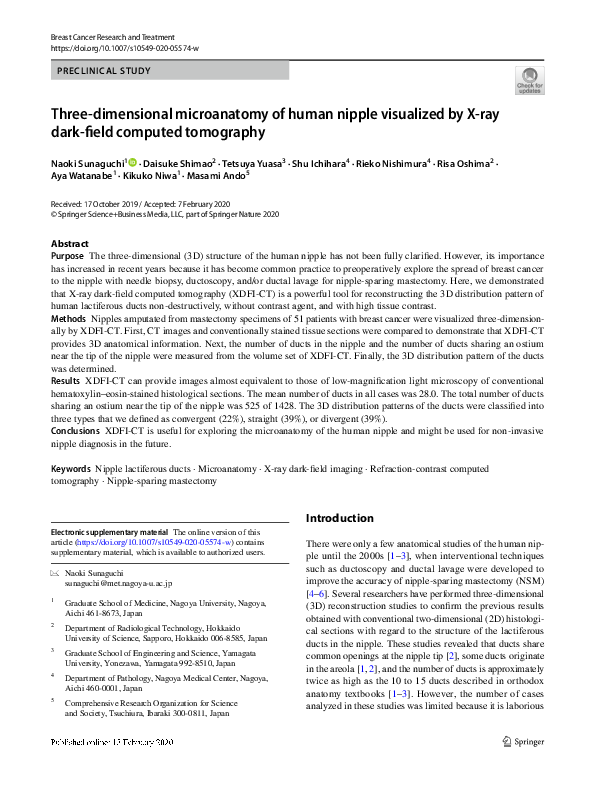 (PDF) Three-dimensional microanatomy of human nipple visualized by X ...