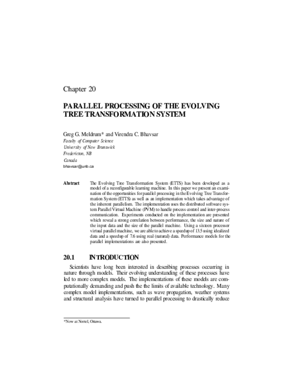 (PDF) Parallel Processing of the Evolving Tree Transformation System ...