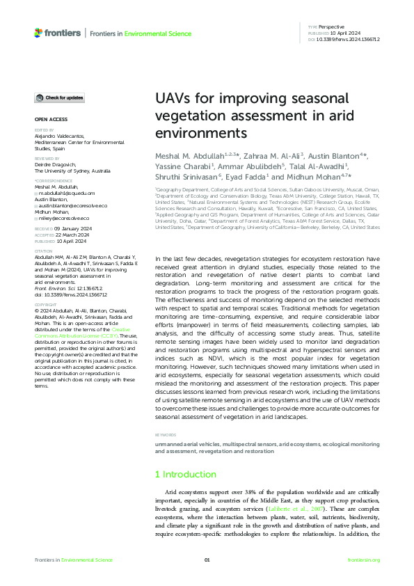 (PDF) UAVs for improving seasonal vegetation assessment in arid ...