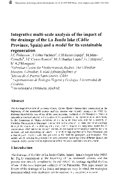 (PDF) Integrative multi-scale analysis of the impact of the drainage of ...