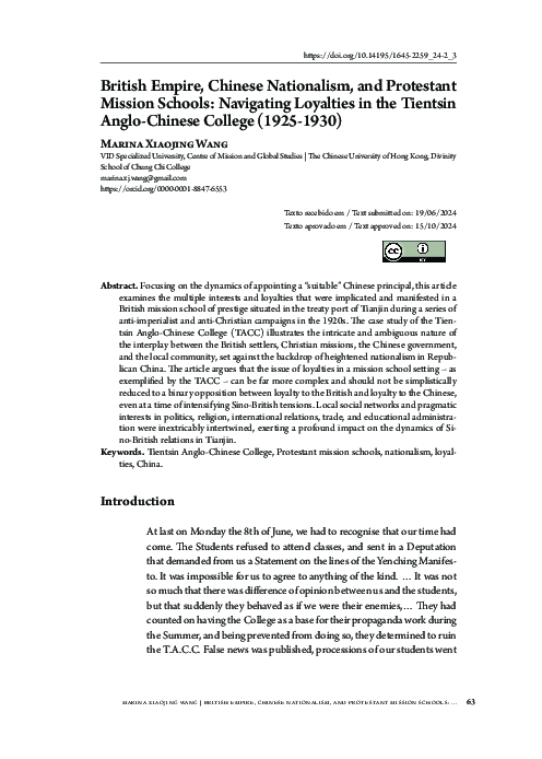 (PDF) British Empire, Chinese Nationalism, and Protestant Mission ...