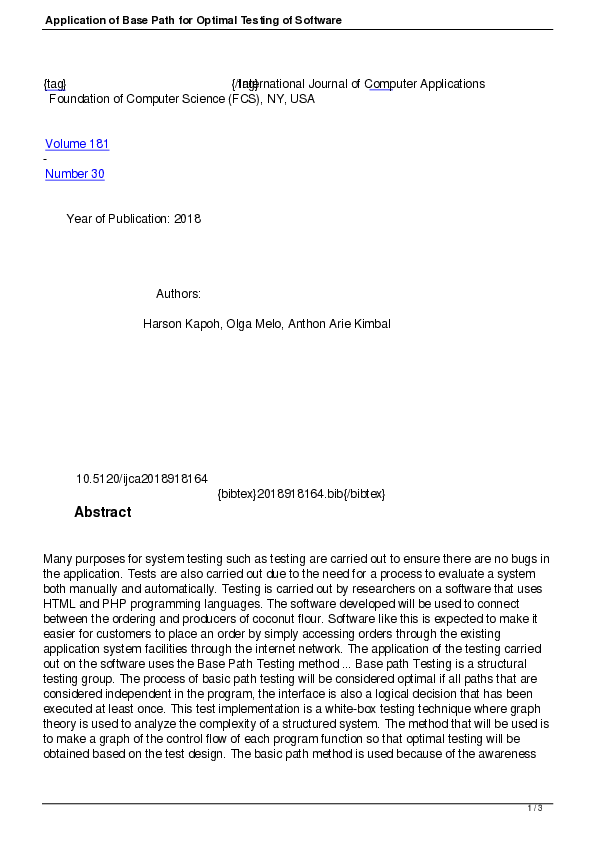 (PDF) Application of Base Path for Optimal Testing of Software