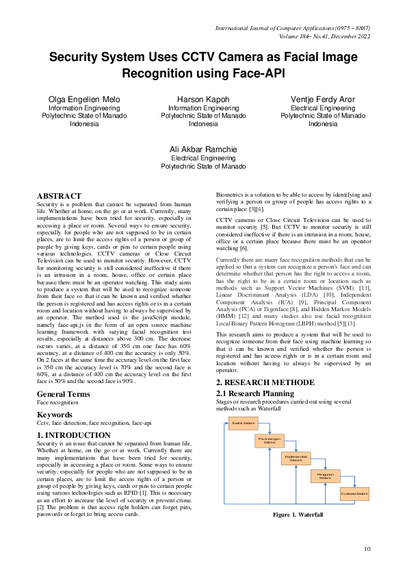 (PDF) Security System Uses CCTV Camera as Facial Image Recognition using Face-API