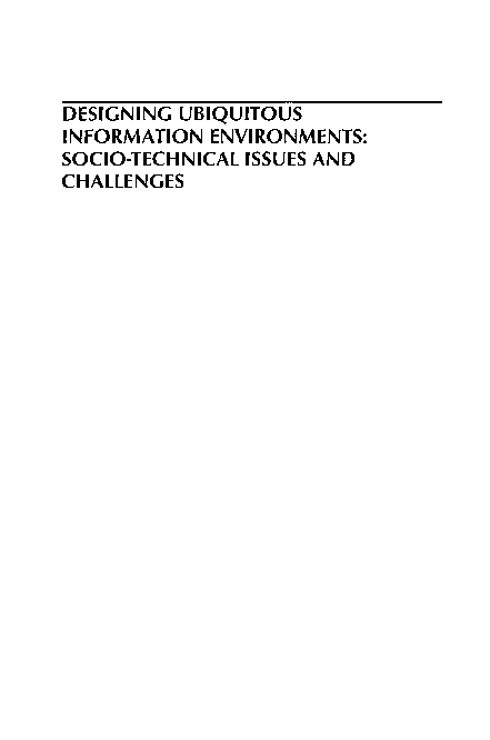 (PDF) Designing Ubiquitous Information Environments: Socio-Technical Issues and Challenges