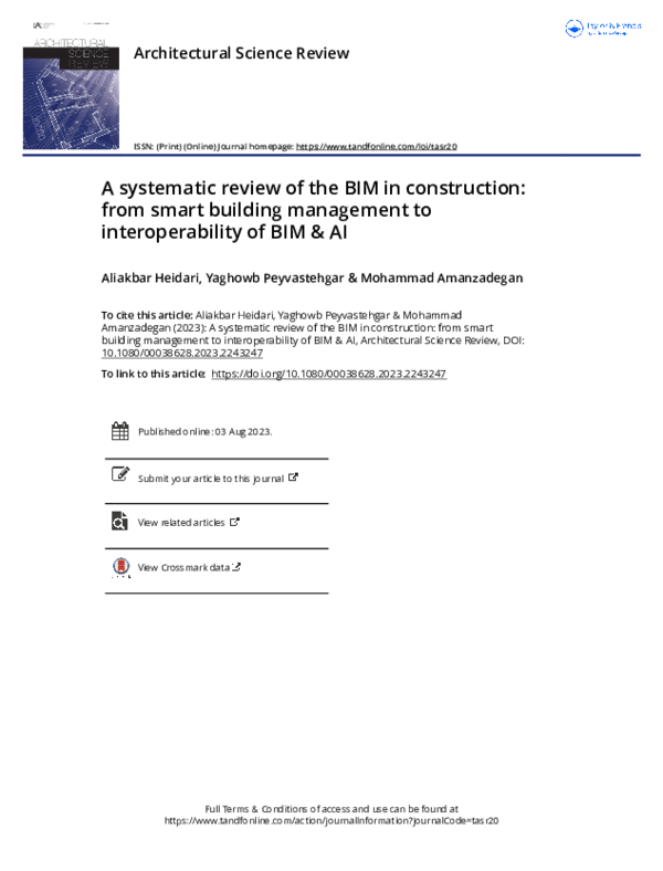 (PDF) A systematic review of the BIM in construction: from smart building management to ...