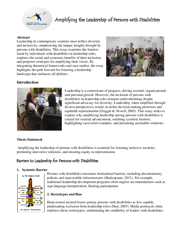 (PDF) Amplifying the Leadership of Persons with Disabilities