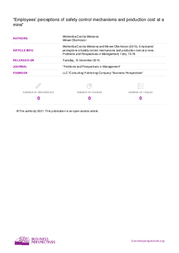 (PDF) Employees’ perceptions of safety control mechanisms and ...