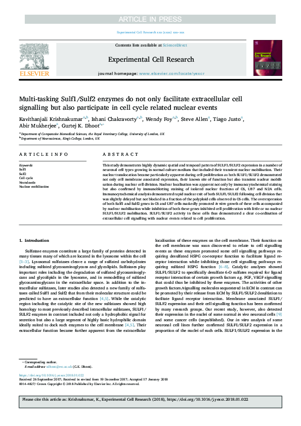 (PDF) Experimental Cell Research