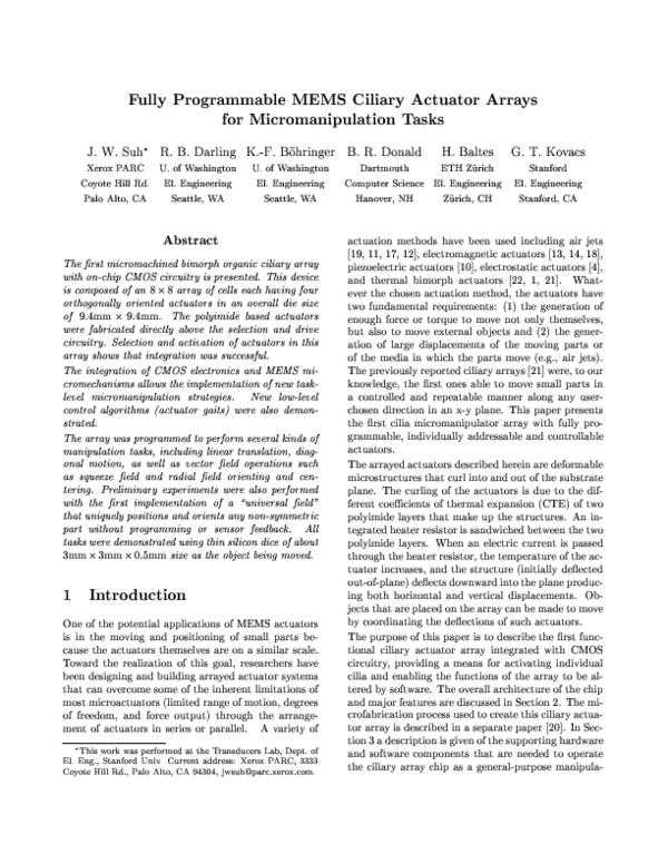 (PDF) Fully programmable MEMS ciliary actuator arrays for micromanipulation tasks