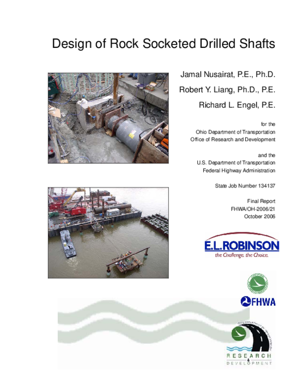 (PDF) Design of Rock Socketed Drilled Shafts