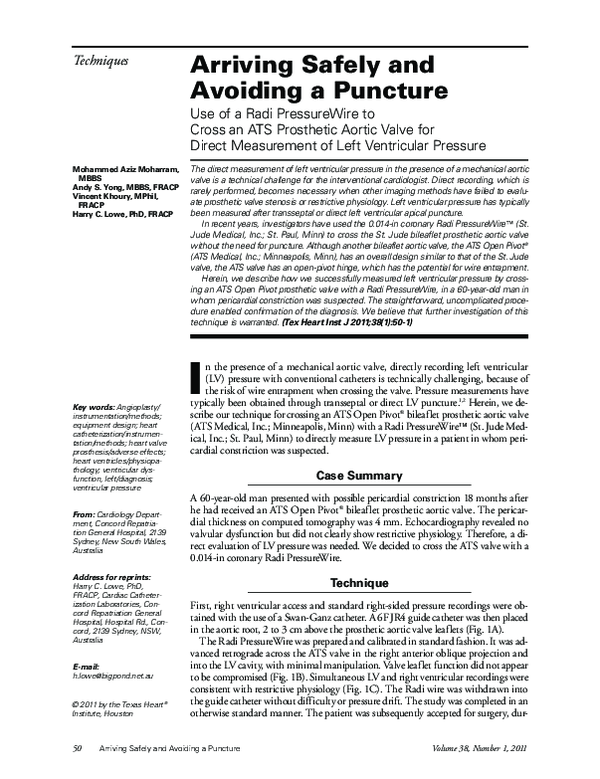 (PDF) Arriving safely and avoiding a puncture: use of a Radi ...