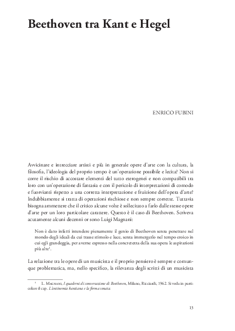 (PDF) Beethoven tra Kant e Hegel