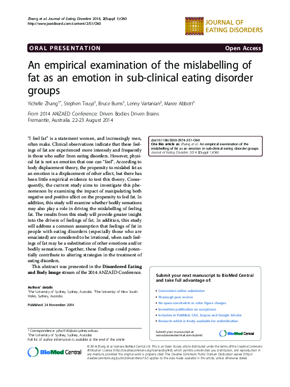 (PDF) An empirical examination of the mislabelling of fat as an emotion ...