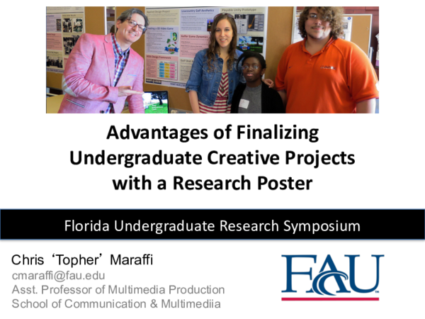 (PDF) Advantages of Finalizing Undergraduate Creative Projects with a ...