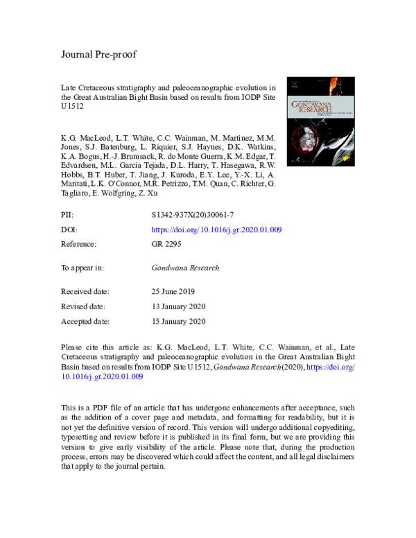 (PDF) Late Cretaceous stratigraphy and paleoceanographic evolution in ...