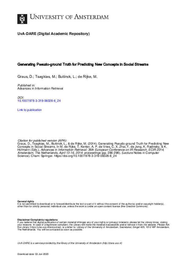 (PDF) Generating Pseudo-ground Truth for Predicting New Concepts in ...