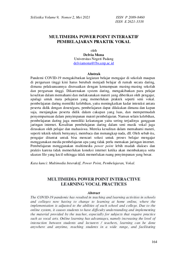 (PDF) Multimedia Power Point Interaktif Pembelajaran Praktik Vokal