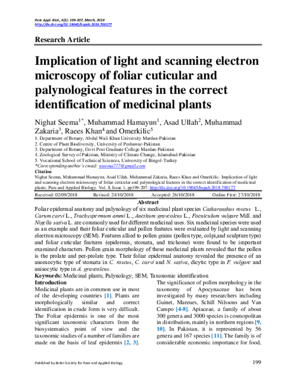 (PDF) Implication of light and scanning electron microscopy of foliar cuticular and ...