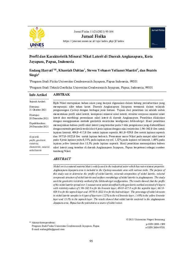(PDF) Profil dan Karakteristik Mineral Nikel Laterit di Daerah ...