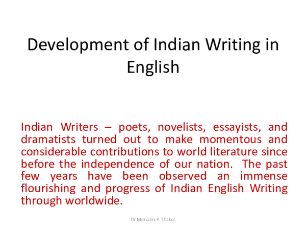 (PDF) Indian Writing in English - Introduction