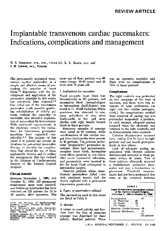 (PDF) Implantable Transvenous Cardiac Pacemakers: Indications ...