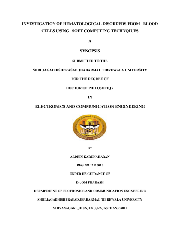 (PDF) Investigation of Hematological Disorders from Blood Cells Using ...