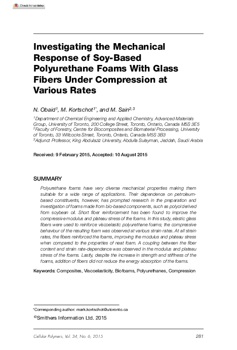 (PDF) Investigating the Mechanical Response of Soy-Based Polyurethane ...