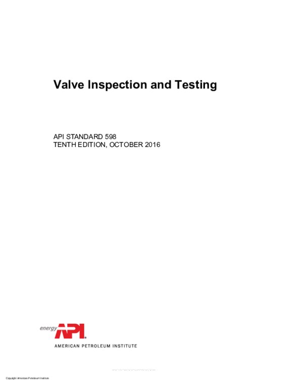 (PDF) Valve Inspection and Testing