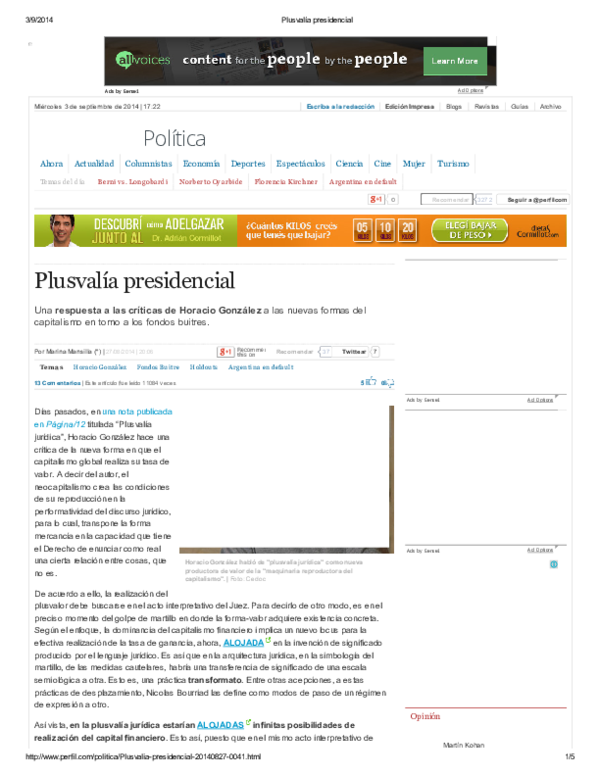 (PDF) Plusvalía presidencial